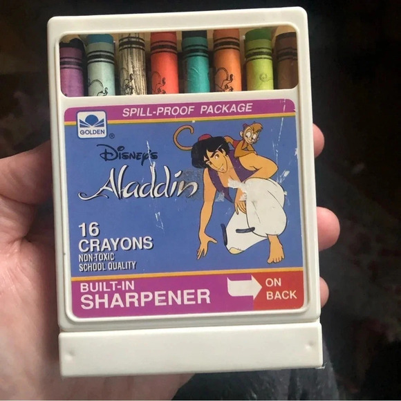 Disney | Toys | Vintage Disney Aladdin Package Of Crayons | Poshmark